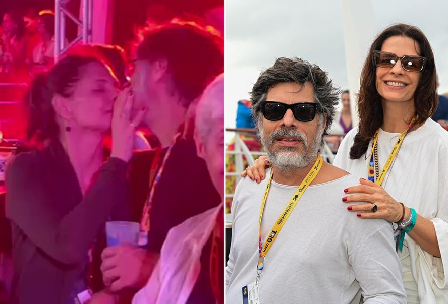 Helena Ranaldi beija Daniel Alvim em show de Liniker no navio de Gil; vídeo