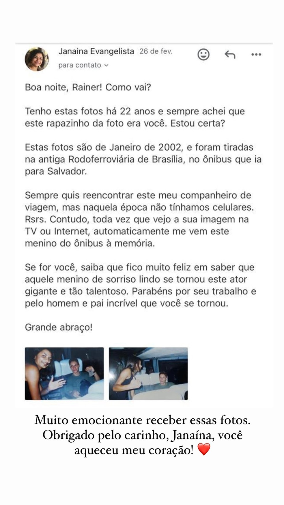 Rainer Cadete é surpreendido por antiga colega de viagem: 'Sempre quis ...