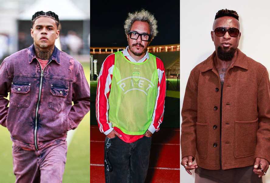 Marcelo D2 canta no desfile da PIET, que encerra o SPFW, no Pacaembu