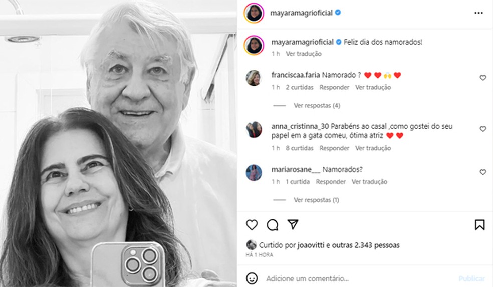 Mayara Magri posa coladinha ao namorado, Lauro César Muniz, no Dia dos ...