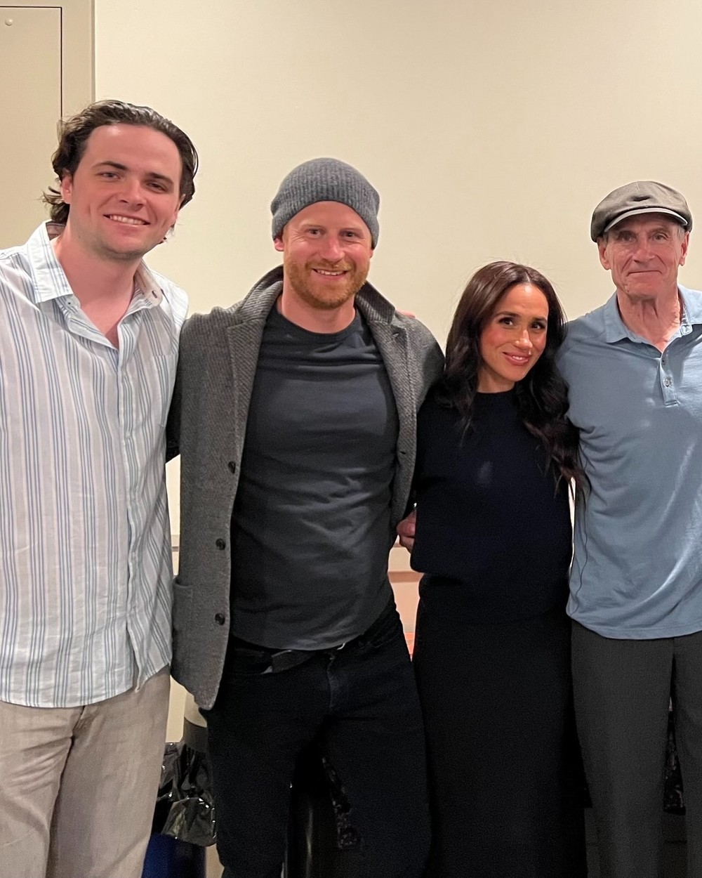 Meghan Markle e Príncipe Harry tietam James Taylor: 'Na minha era de shows'