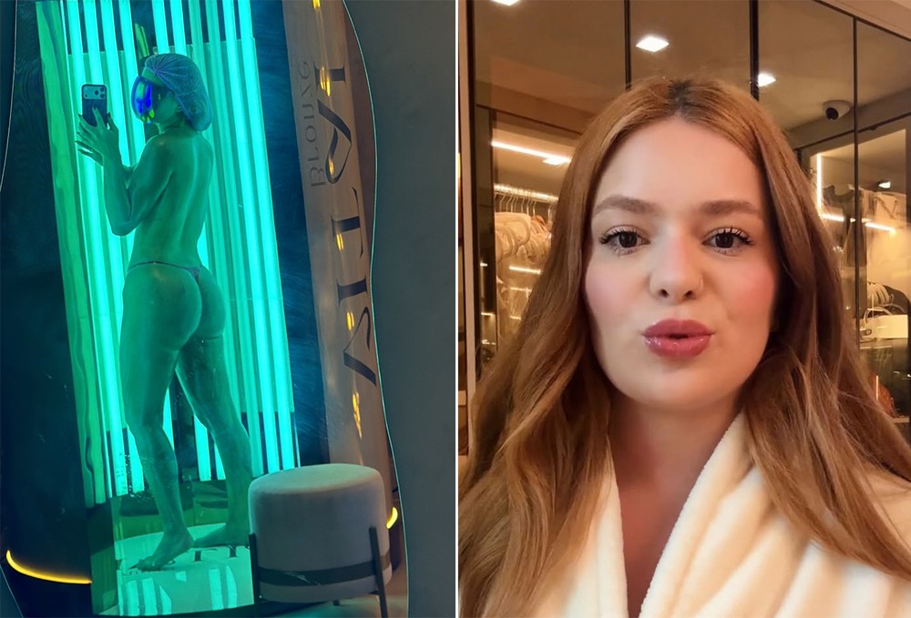 Viih Tube posa topless e de fio-dental de fita em sessão de ...