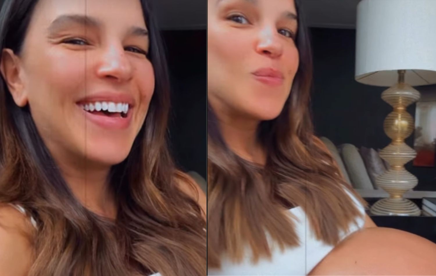 Grávida, Mariana Rios se impressiona com tamanho da barriga na reta ...