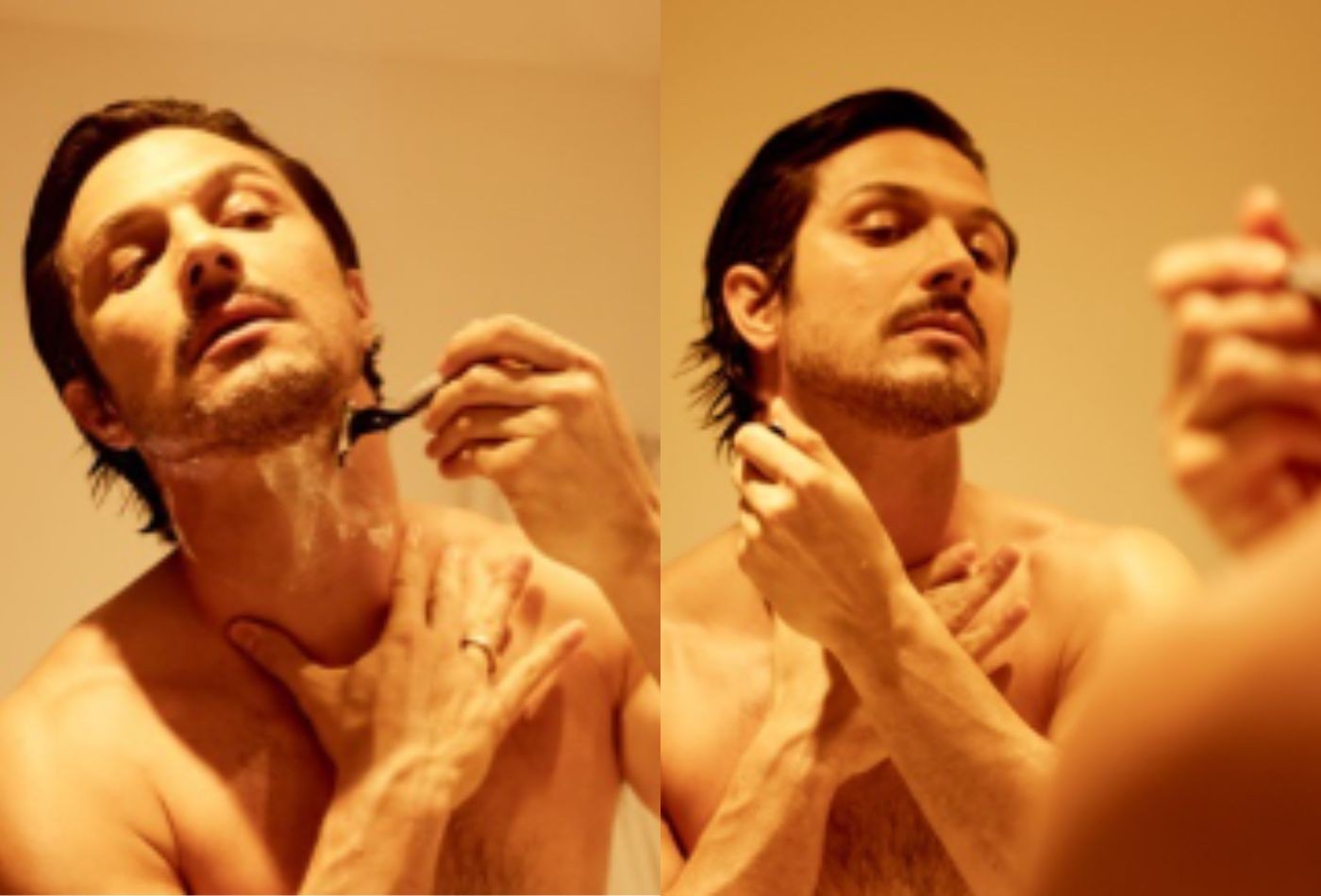 Sem camisa e de barba feita, Romulo Estrela encanta seguidores: 'Que colírio'