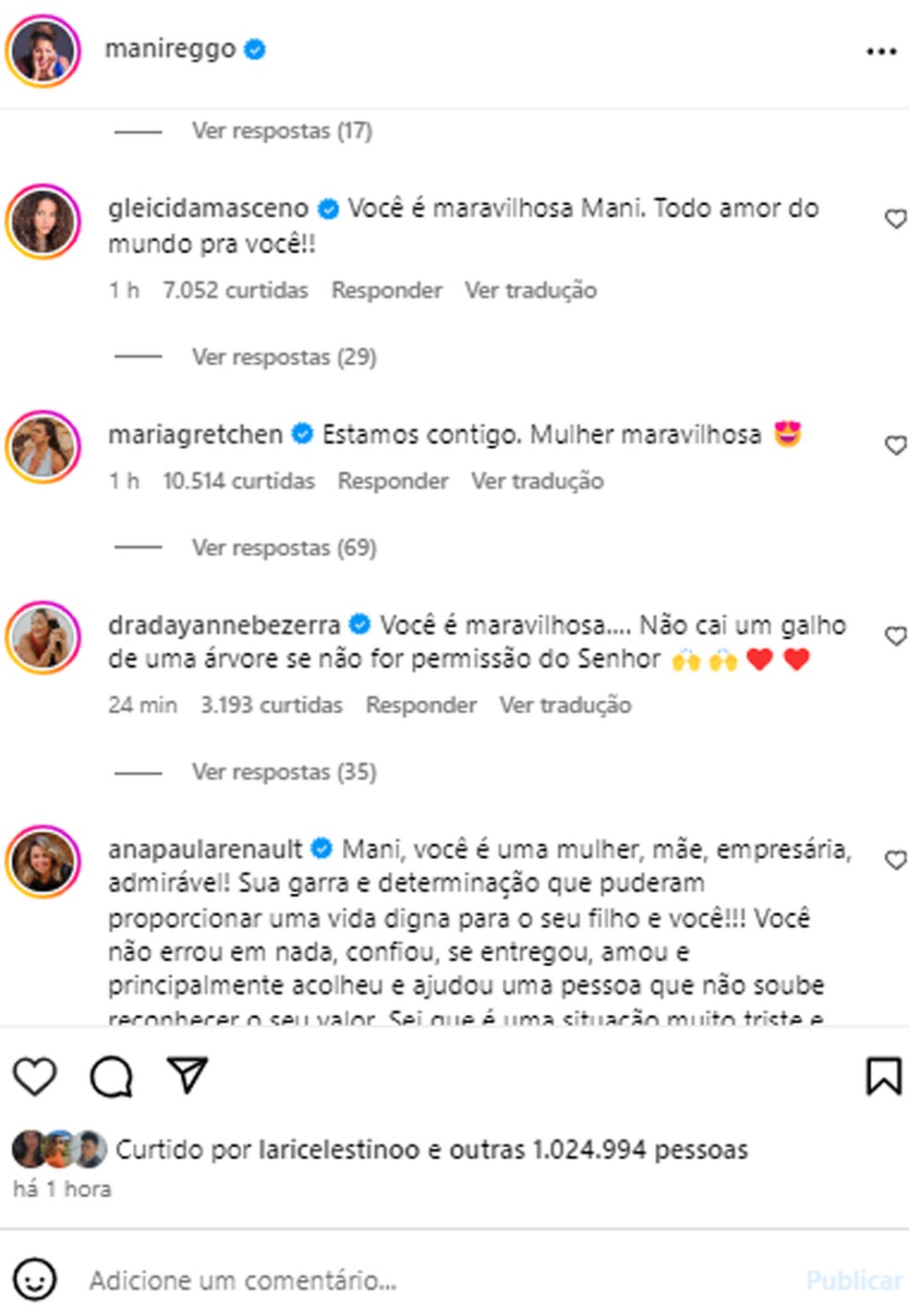 Mani Rêgo ganha seguidores e apoio de muitos famosos em meio a suposto ...