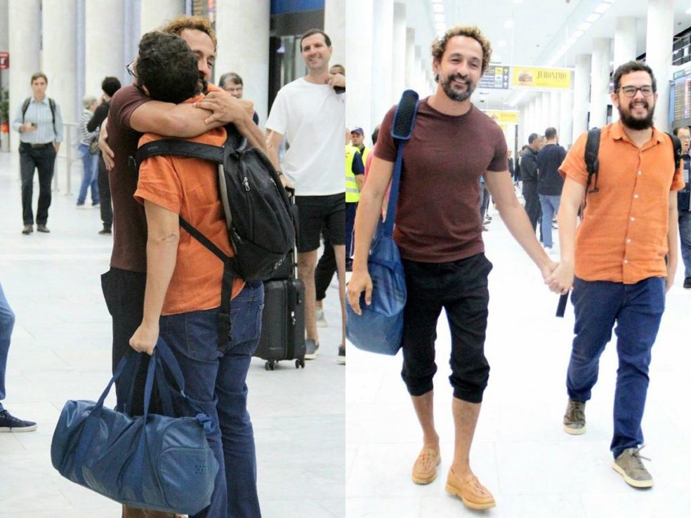 Irandhir Santos recebe o marido em aeroporto com abraços e passeio de ...
