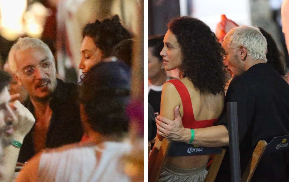 Débora Nascimento e Allan Souza Lima são fotografados juntos em bar no Rio
