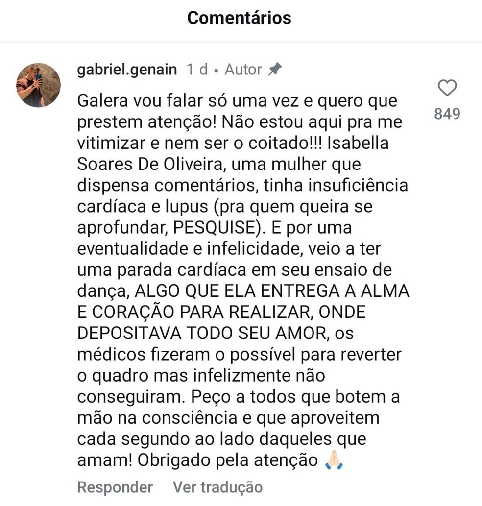 Namorado lamenta morte de Isabella, dançarina de Claudia Leitte ...