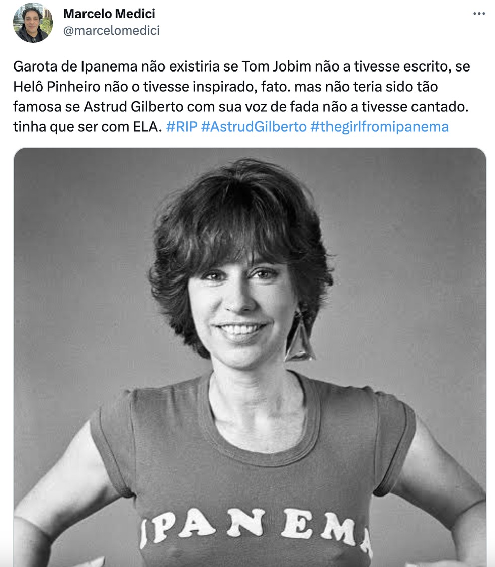 Famosos lamentam a morte de Astrud Gilberto