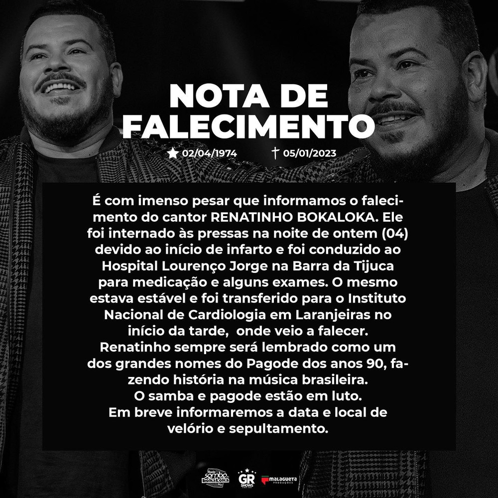 Renatinho postou vídeo durante show no Rio de Janeiro antes de sofrer ...