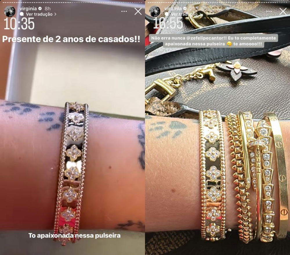 Virginia Fonseca dá colar vintage caro para Zé Felipe; veja a joia e ...