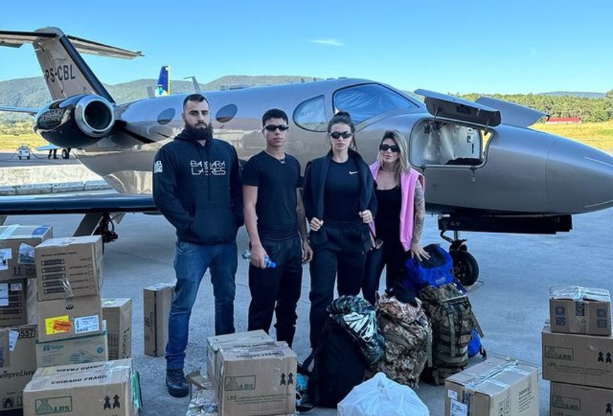 Gaúcha, DJ Bárbara Labres leva doações para o Rio Grande do Sul de jatinho