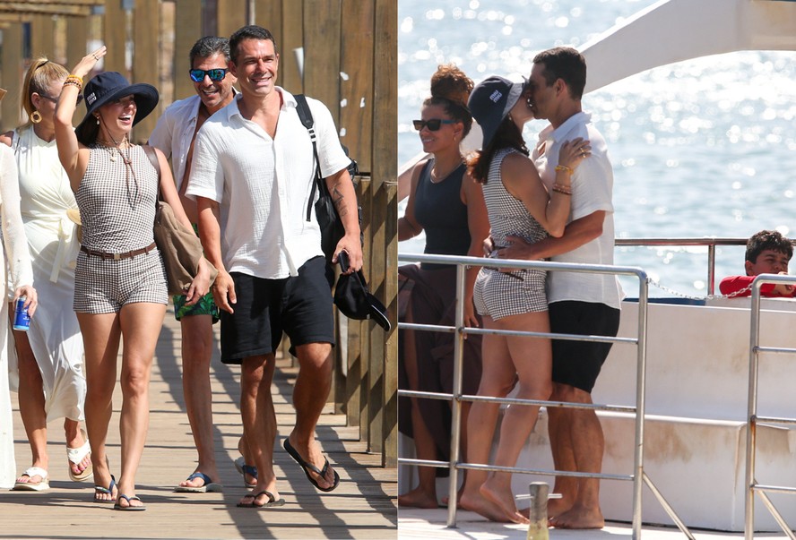 Isis Valverde e Marcus Buaiz curtem passeio de barco em Fernando de Noronha