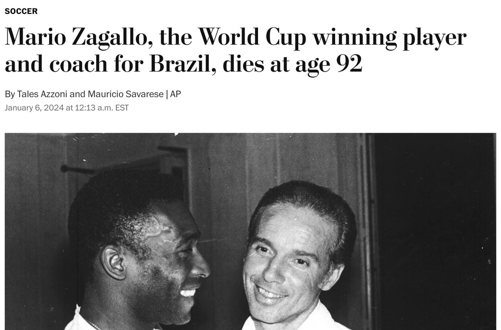'Lenda do futebol brasileiro': morte de Zagallo repercute na imprensa ...