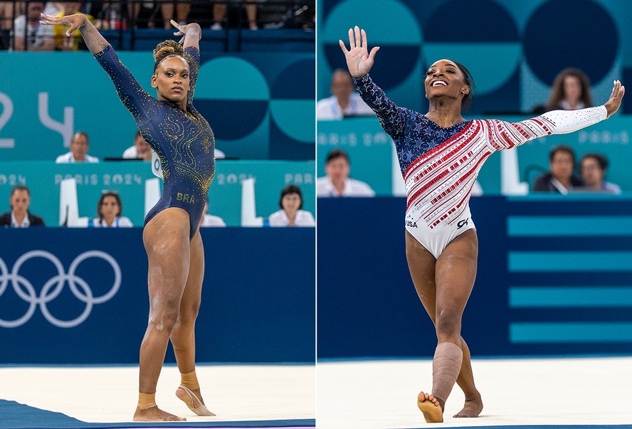 Duelo de titãs: Compare o rendimento entre as finalistas Rebeca Andrade ...