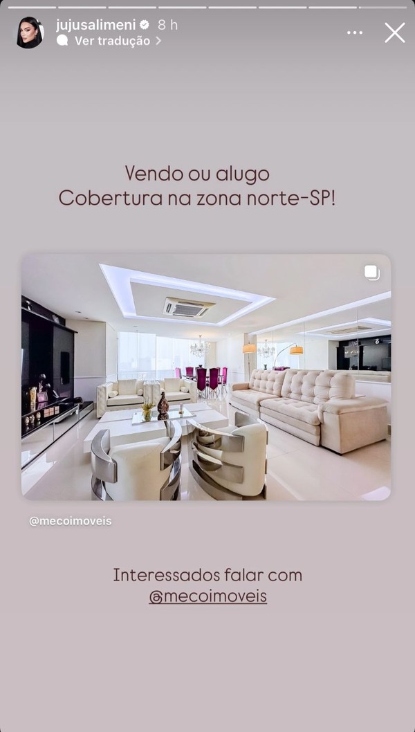 Juju Salimeni dá desconto de R$ 180 mil em cobertura duplex; veja fotos