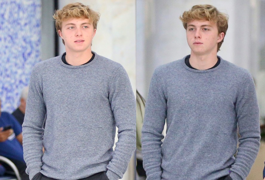 Benício, filho de Luciano Huck e Angélica, desembarca em aeroporto no Rio; fotos