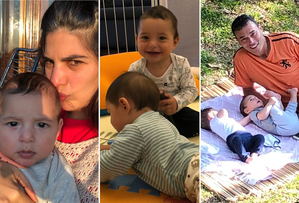 Andréia Sadi e André Rizek postam fotos raras nos 4 anos dos filhos gêmeos