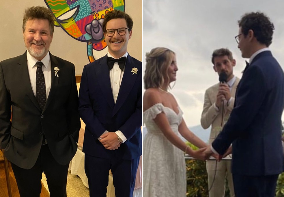 Antonio Calloni vai ao casamento do único filho, Pedro Calloni