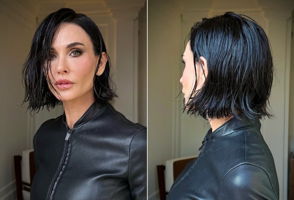 Demi Moore surge com cabelos curtos em Semana de Moda de Milão