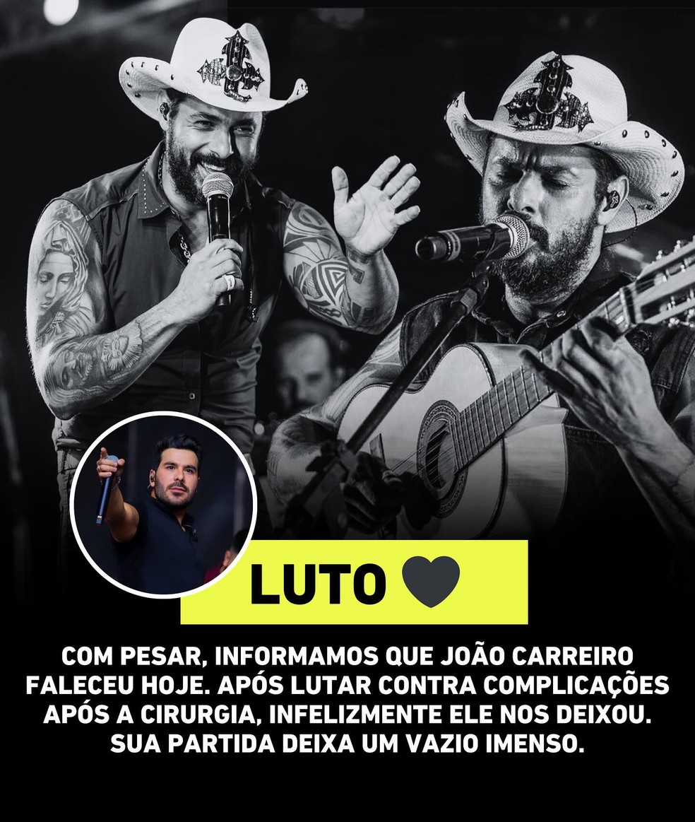 Morre aos 41 anos o cantor sertanejo João Carreiro