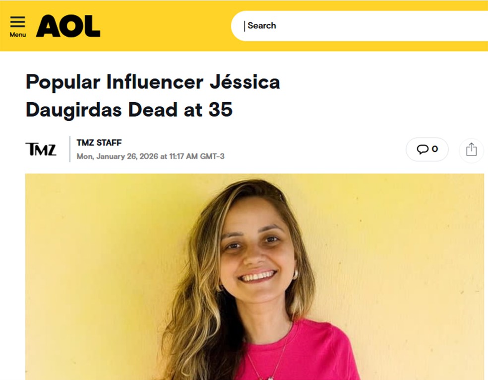 Morre aos 35 anos a influencer Jéssica Daugirdas e notícia repercute no ...