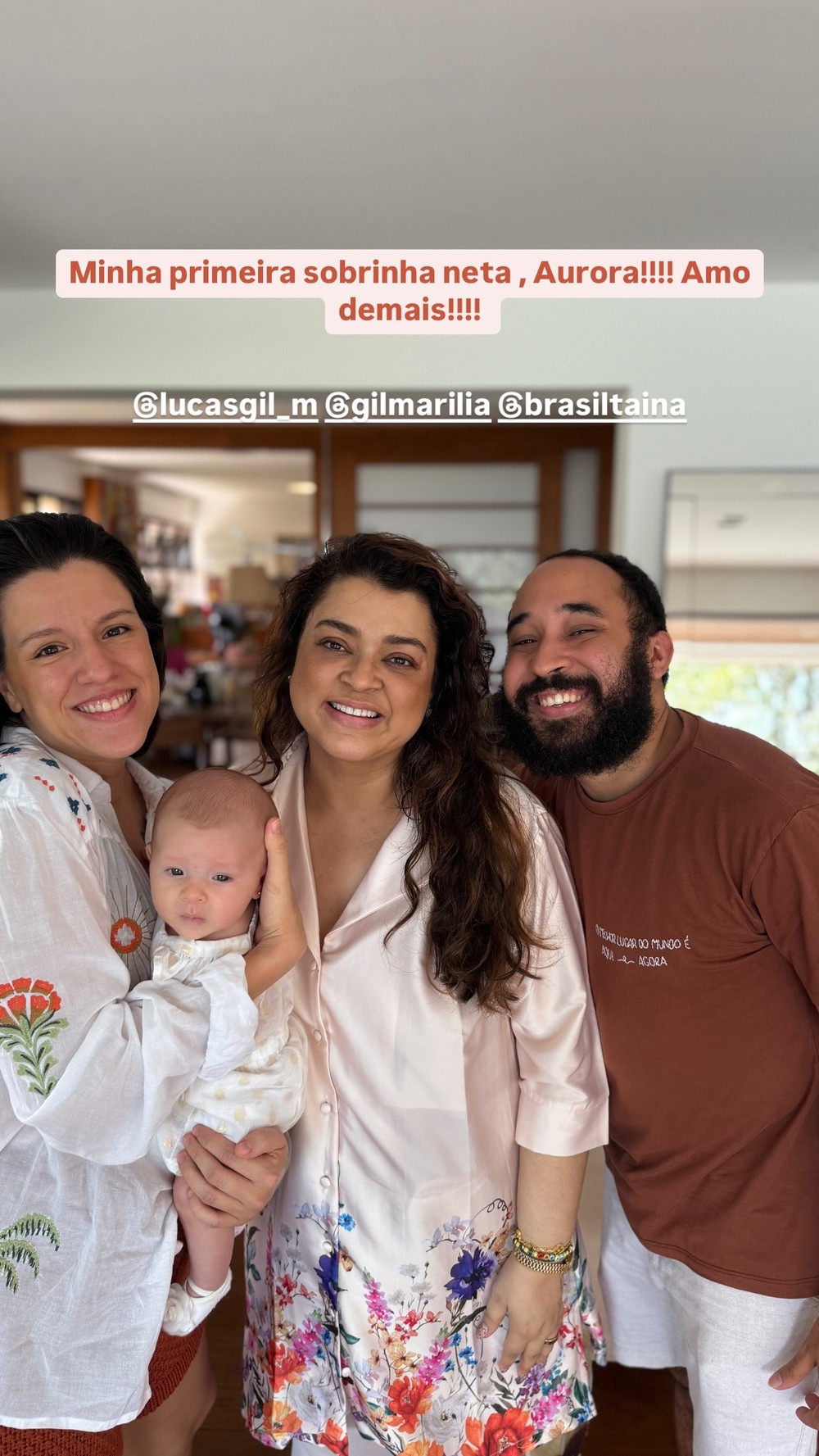 Em Salvador, Preta Gil conhece e se encanta com 1ª sobrinha-neta: 'Amo demais'