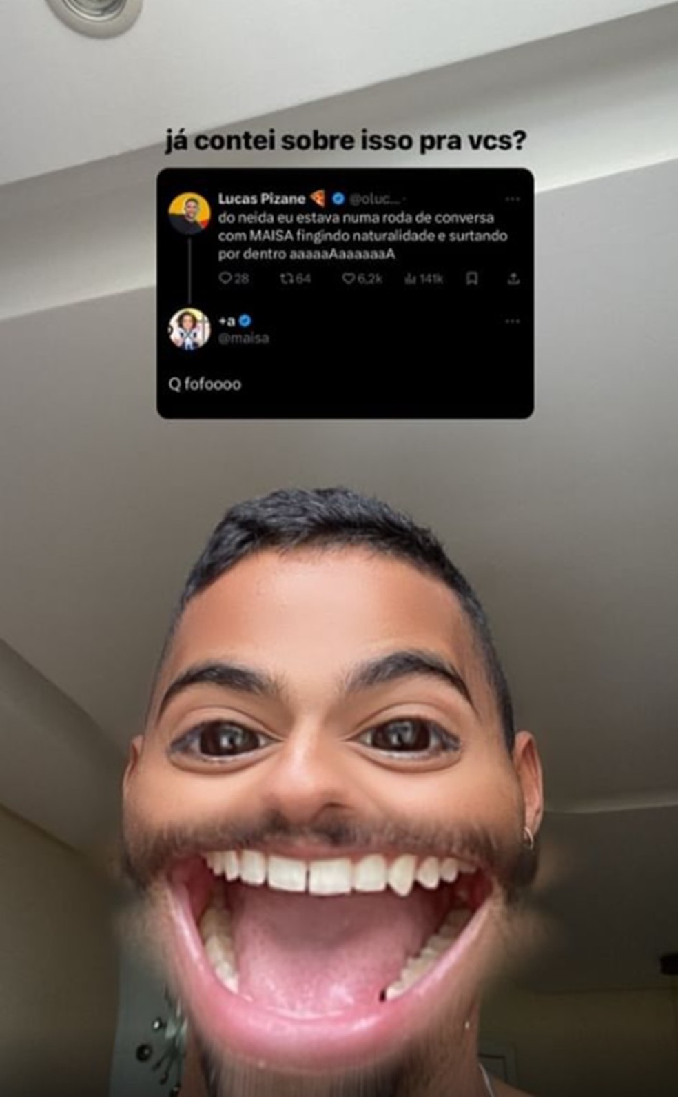 Ex-BBB Lucas Pizane conta que foi difícil 'fingir costume' ao conhecer ...