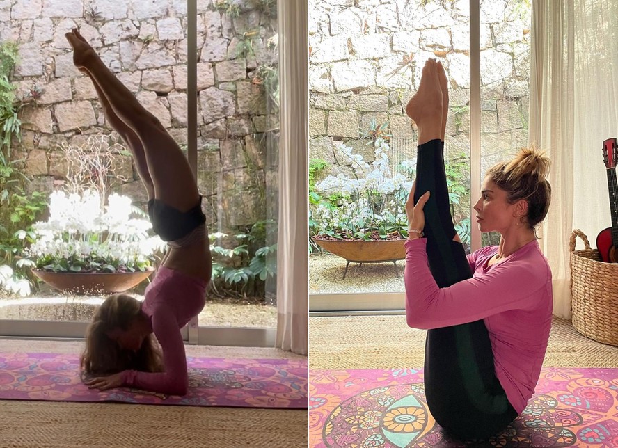 Grazi Massafera celebra Dia da Ioga dando show de flexibilidade; vídeo
