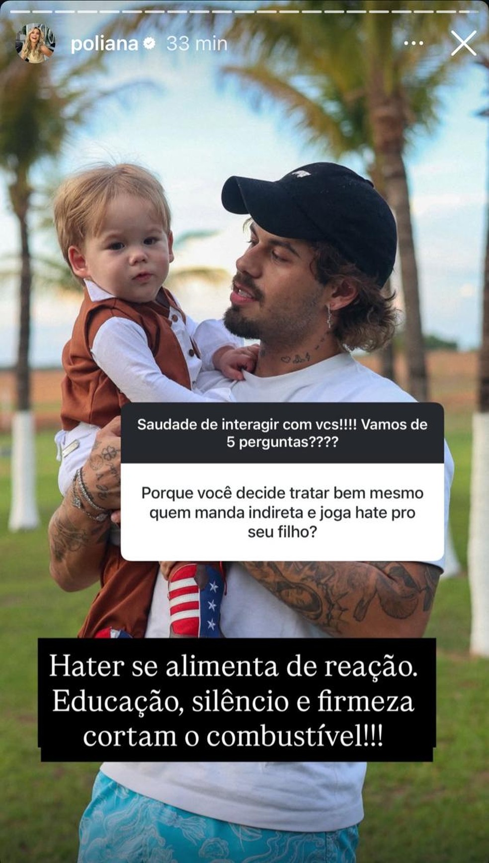 Poliana Rocha reflete sobre indiretas direcionadas ao filho, Zé Felipe