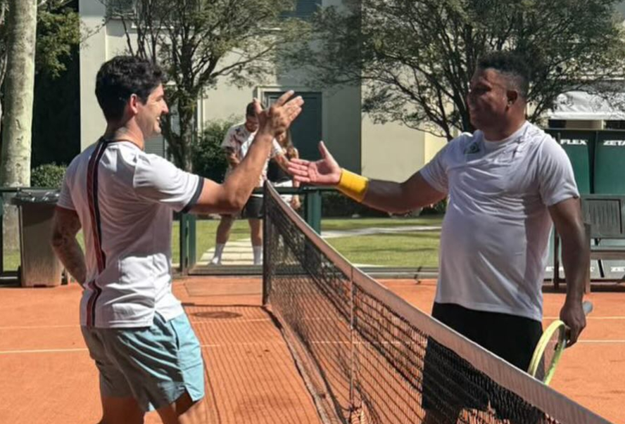 Alexandre Pato e Ronaldo jogam tênis juntos: 'Sábado matinal foi fenomenal'