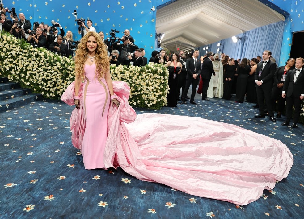 Shakira aposta em look todo rosa para Met Gala 2025 com tema focado no ...