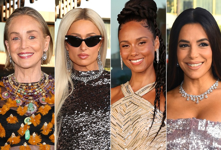 Sharon Stone, Paris Hilton, Alicia Keys, Eva Longoria e mais brilham em ...