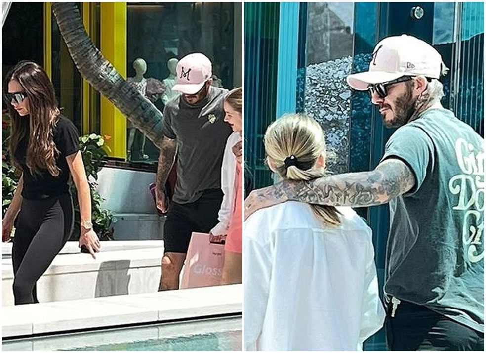 David Beckham passeia abraçado com a filha, e seriedade de Victoria ...