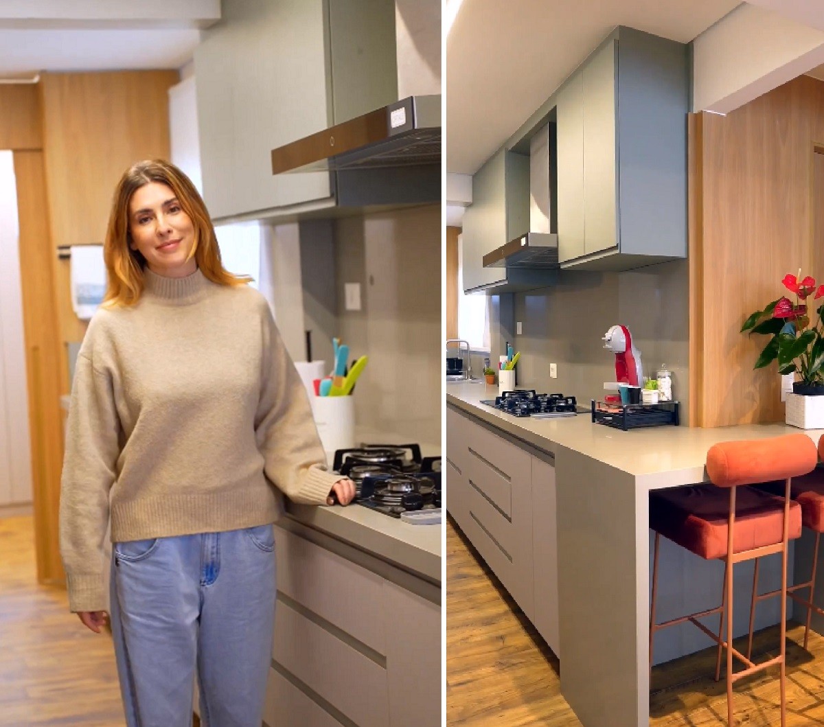 Fernanda Paes Leme mostra antes e depois de casa que deu de presente à mãe