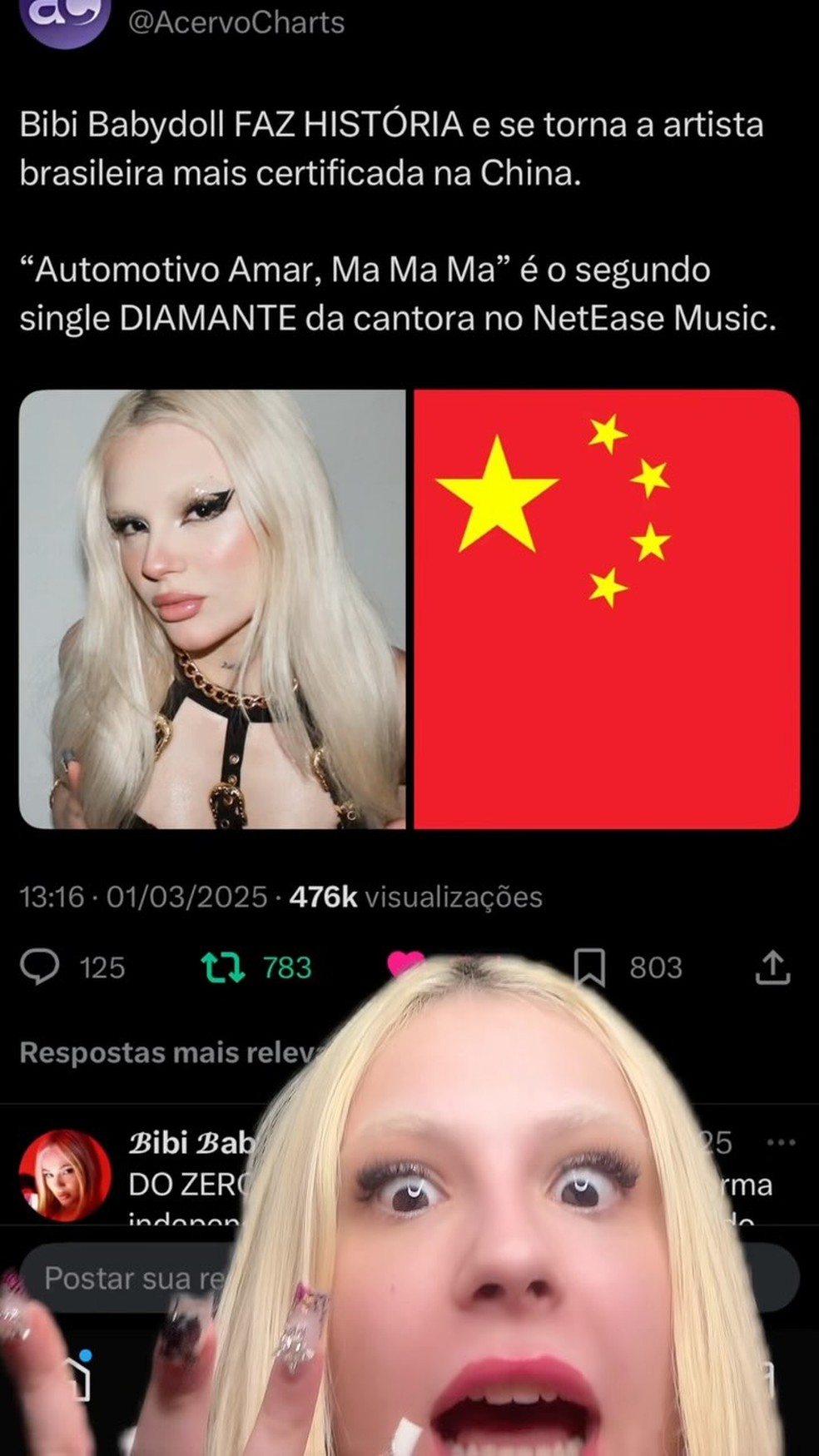 Quem é Bibi Babydoll, brasileira que desbancou Anitta em ouvintes no ...