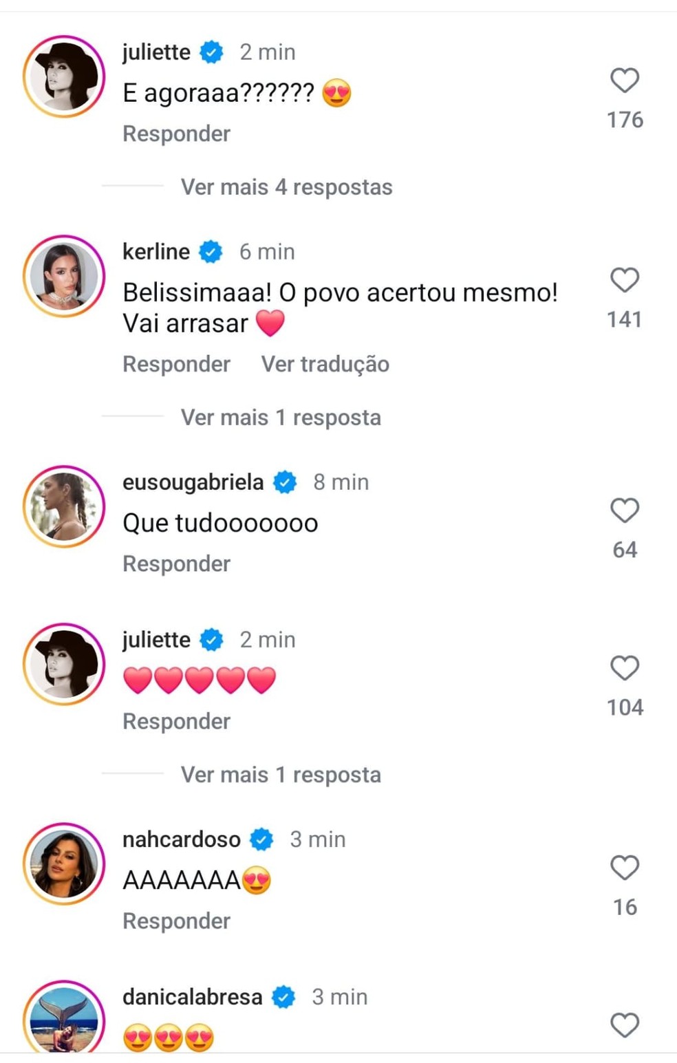 Famosos comentam entrada de Vitória Strada para o BBB 25