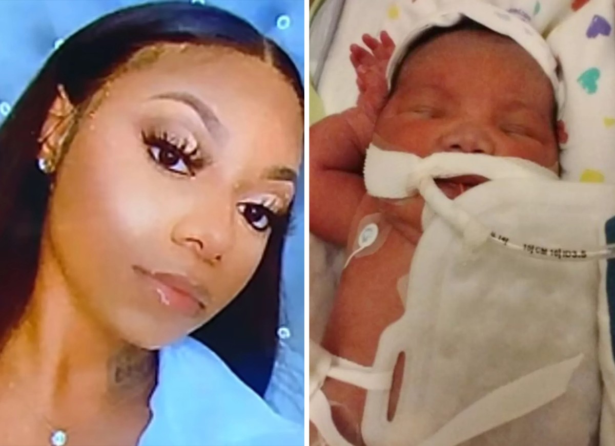 Modelo americana grávida de 8 meses é baleada e dá a luz antes de ...