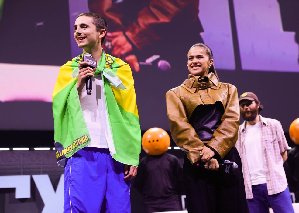 Timothée Chalamet recebe o carinho do público durante CCXP 25