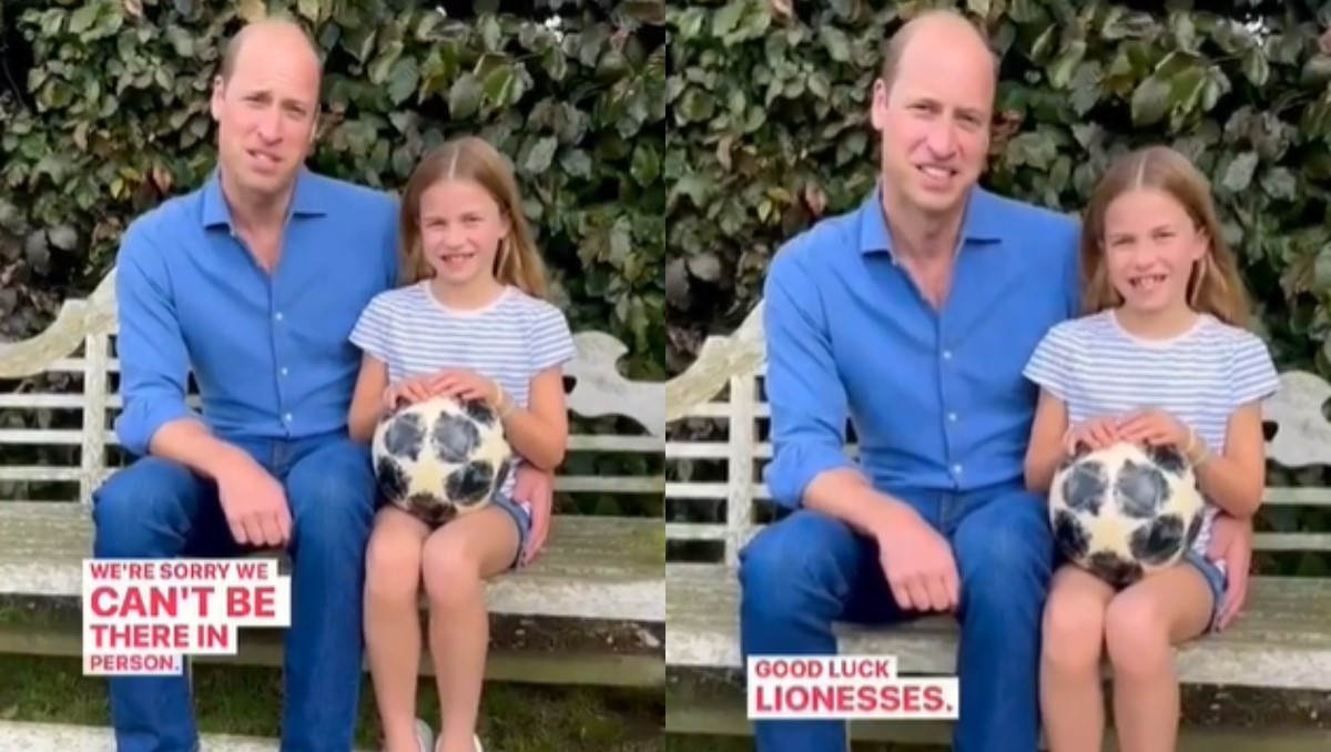 Príncipe William grava vídeo com a filha, Charlotte, desejando sorte à ...