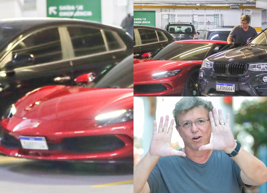 Boninho vai a shopping no Rio de Janeiro com Ferrari milionária