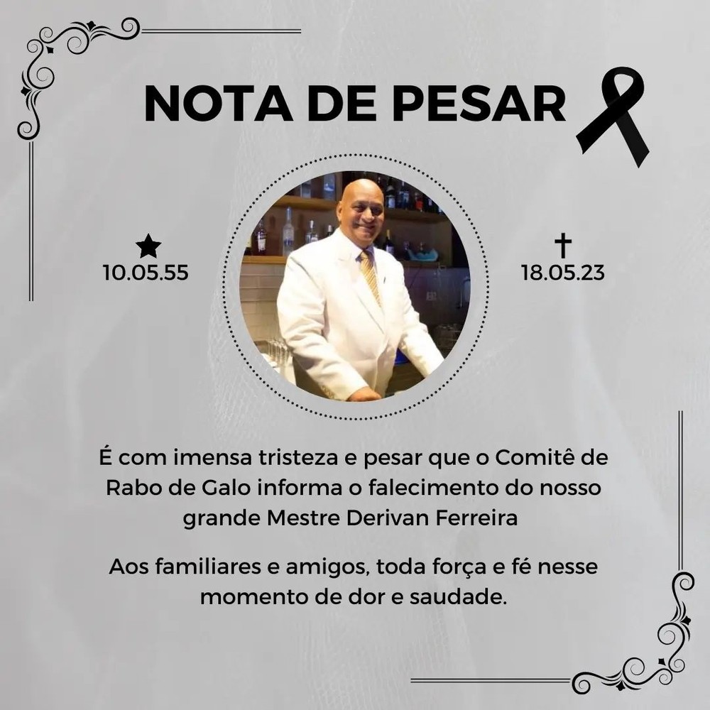 Mestre Derivan, ícone da coquetelaria paulistana, morre em Portugal