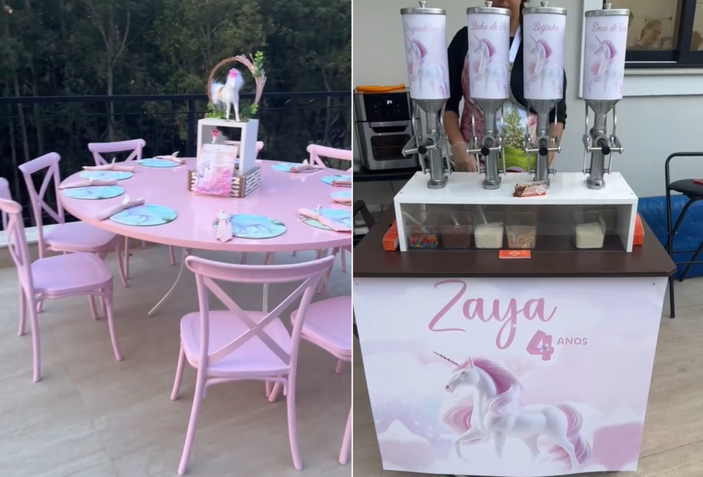 Filha de Simone Mendes ganha festa de aniversário com tema de unicórnio