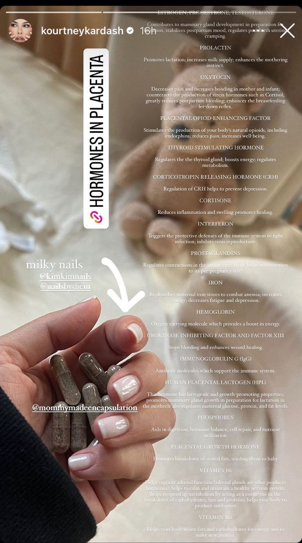 Kourtney Kardashian ingere capsulas feitas com a própria placenta e ...