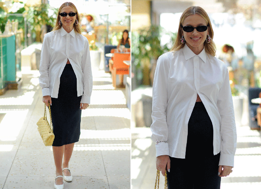 Grávida, Fiorella Mattheis participa de evento e exibe barriguinha em SP