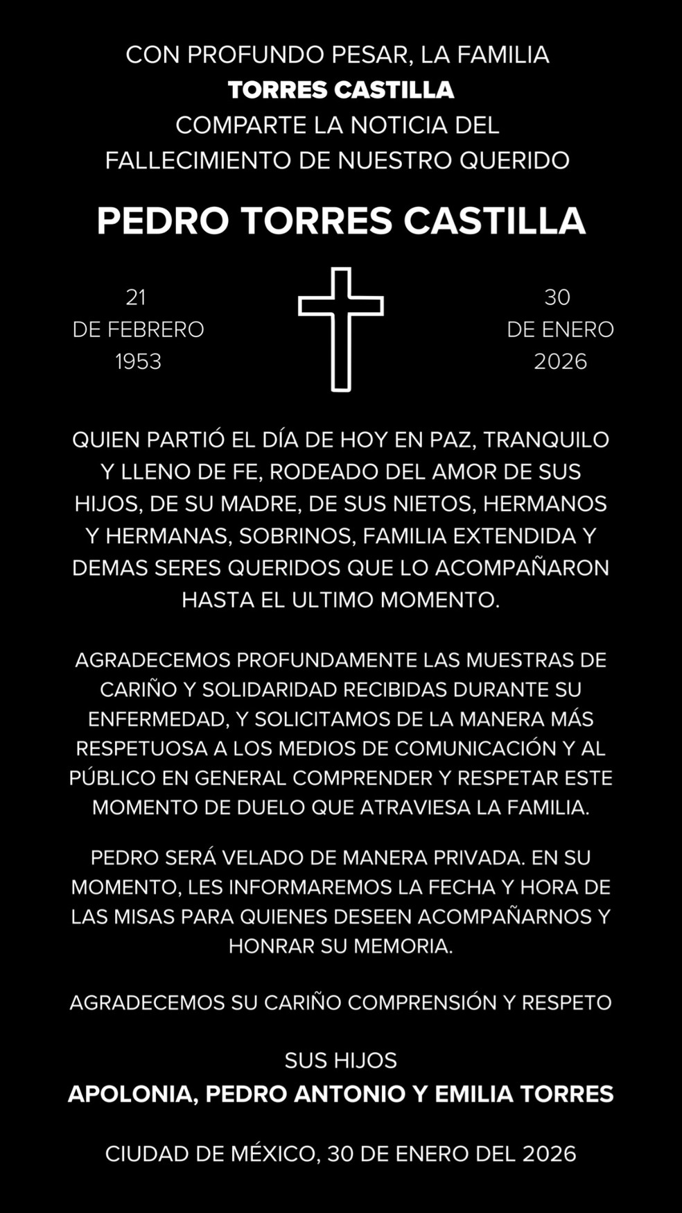 Ícone da TV mexicana e produtor do 'Big Brother', Pedro Torres morre ...