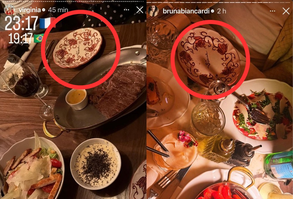 Virginia Fonseca e Bruna Biancardi jantam no mesmo restaurante em Paris