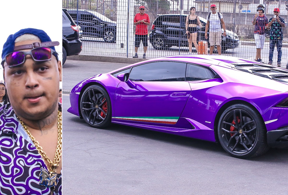 MC Ryan chega para cruzeiro de Neymar em carrão de luxo roxo de R$ 4 ...