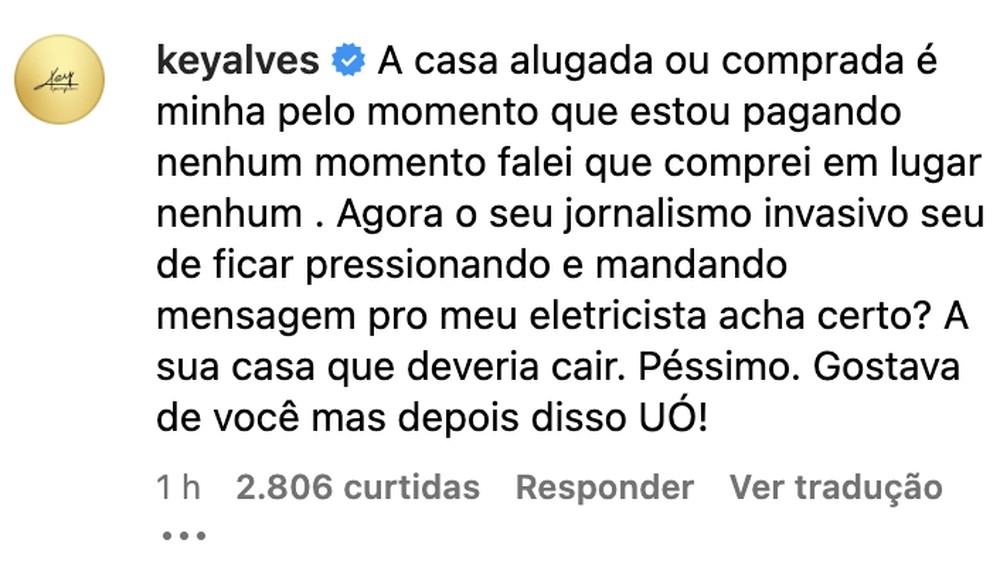 Key Alves rebate especulações de que sua nova mansão seria alugada e ...