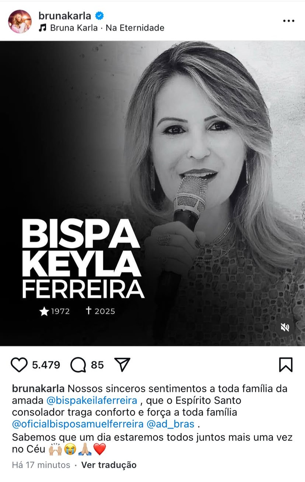 Morre a bispa Keila Ferreira, e famosos do meio gospel lamentam